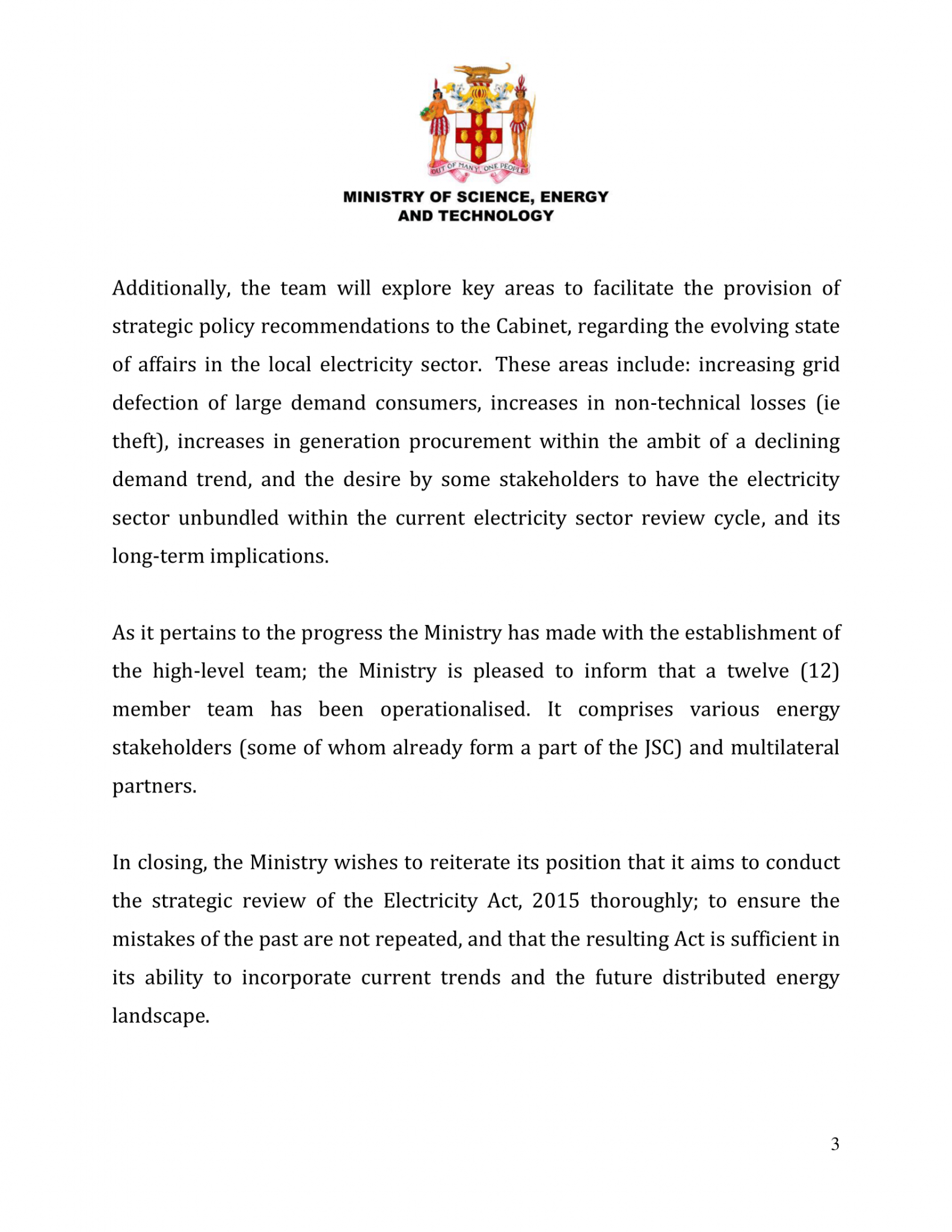 MSET Reiterates Position on JSC reviewing the Electricity Act, 2015 ...